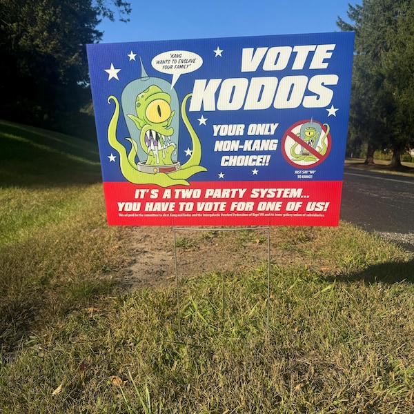Vote Kang or Kodos Election Yard Sign - Etsy