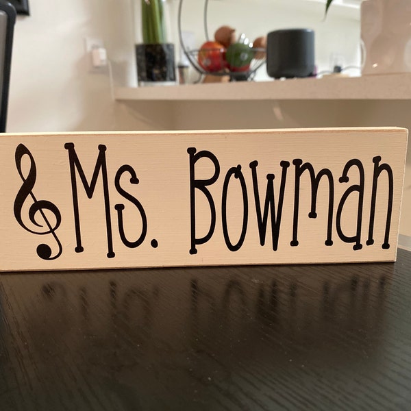 Music Teacher Gift, Desk Name Plate, Personalized Teacher Gift, - Etsy