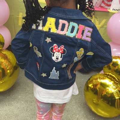 Girls Pink Letter Patch Jean Jacket Name Patch Jacket Toddler Girls ...