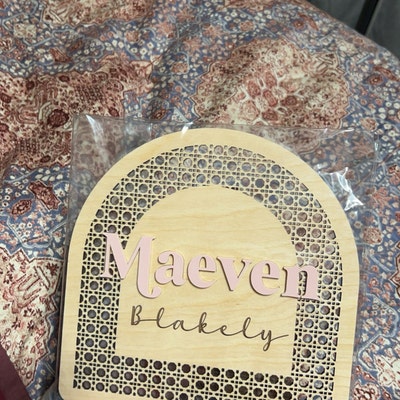 Baby Birth Announcement Sign, Boho Baby Arch Name Sign, Boho Birth ...