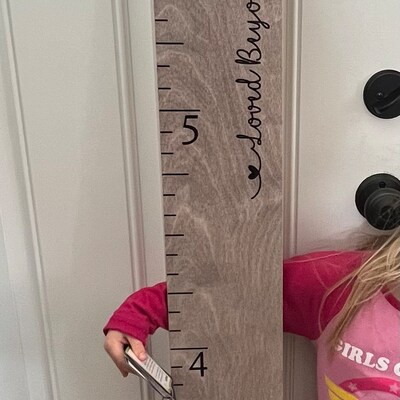 Farmhouse Boho Wooden Growth Chart Height Chart Ruler Family Growth ...