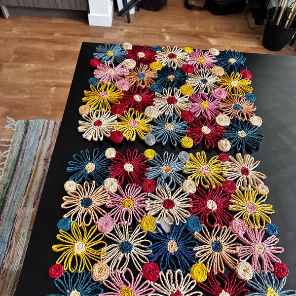 Fleur Multicolor Placemats for Table Decor, Multicolor Woven Placemats ...