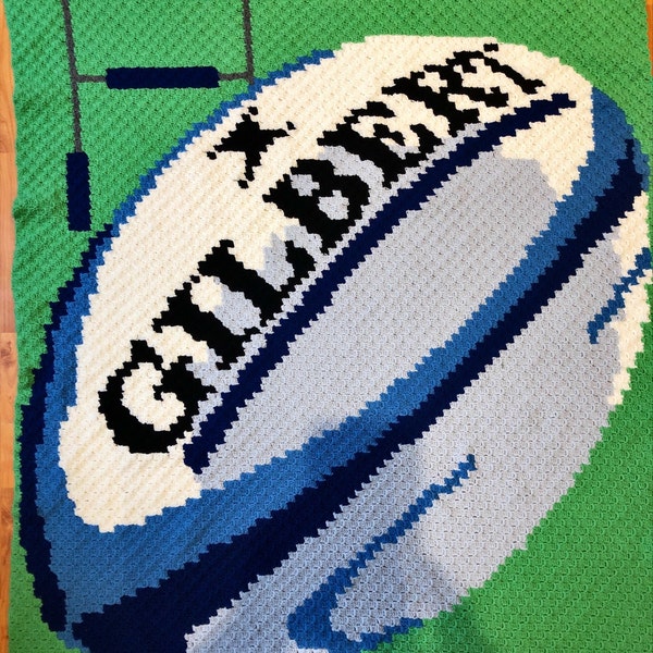 C2C Rugby Ball Sport Crochet Pattern / Corner to Corner / C2C Graphgan ...