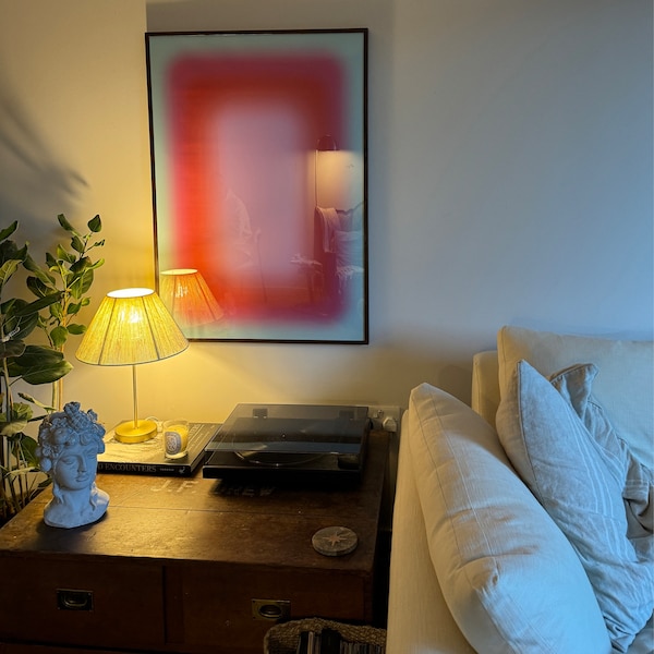 Pink Square Gradient Canvas, Dreamy Pink Aura Stretched Canvas, Large ...