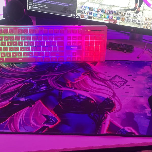 Waifu Anime Deskmat - Girl Desk Mat - Large Mouse Pad Mature Waifu ...