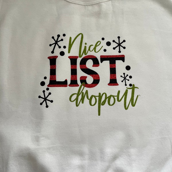 Nice List Dropout Christmas SVG Design (digital Download) - Etsy