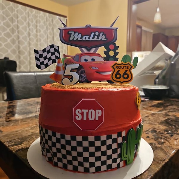 Cars Cake Topper, Custom Cake Topper, Personalized Cars Cake Topper ...