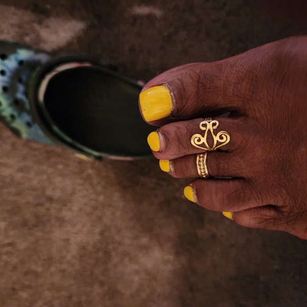 Gold Toe Ring, Adjustable Toe Ring, Boho Rings, Pinky Ring. Toe Ring ...
