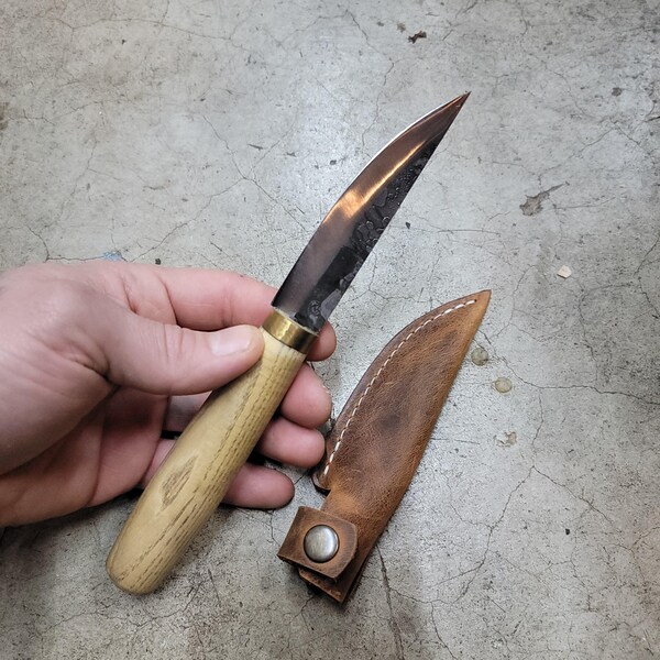 Curved Adze With Leather Case. Wood Carving Tool. Camping Axe ...