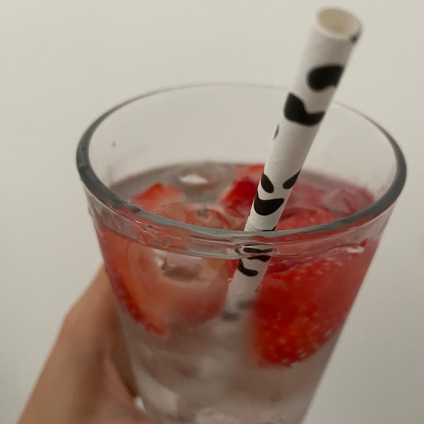 25, 50, 100 X Paper Straws Cow Print, Milkshake, Theme Party ...