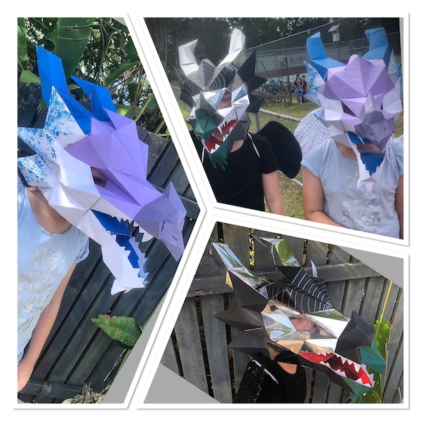 Dragon Mask, Red Dragon Costume, Paper Craft Template, Cosplay ...