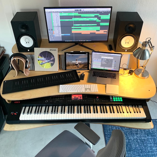 Recording Studio Desk/ 12RU Workstation/ Cabinet Grade Birch Plywood ...