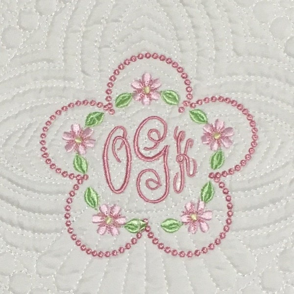 Machine Embroidery Monogram Frame / 1806 "sweetheart Petals" / Carol ...