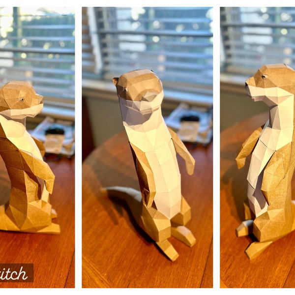 Otter Paper Craft, Digital Template, Origami, PDF Download DIY, Low ...