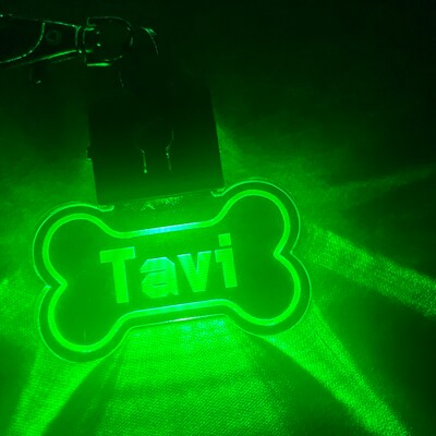 Personalized LED Dog Tag Light up Dog Tag Color Changing Stocking ...