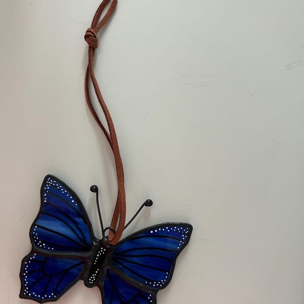 Blue Butterfly | Stained Glass Butterfly | Glass Wings | Stained Glass ...