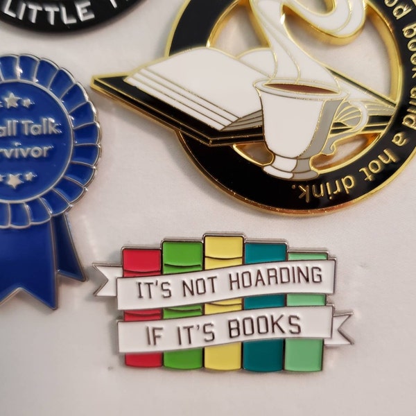 Book Enamel Pin - Reading Pin - Book Pin - Enamel Pins - Lapel Pin ...