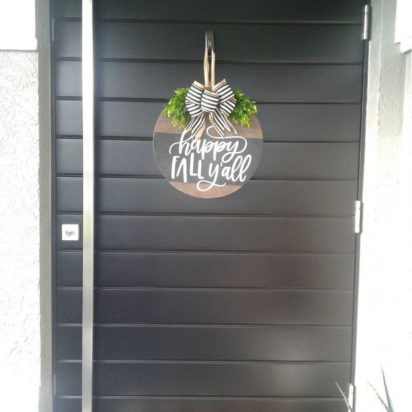 Fall Front Door Decor | Happy Fall Y'all | Fall Door Hanger | Fall ...