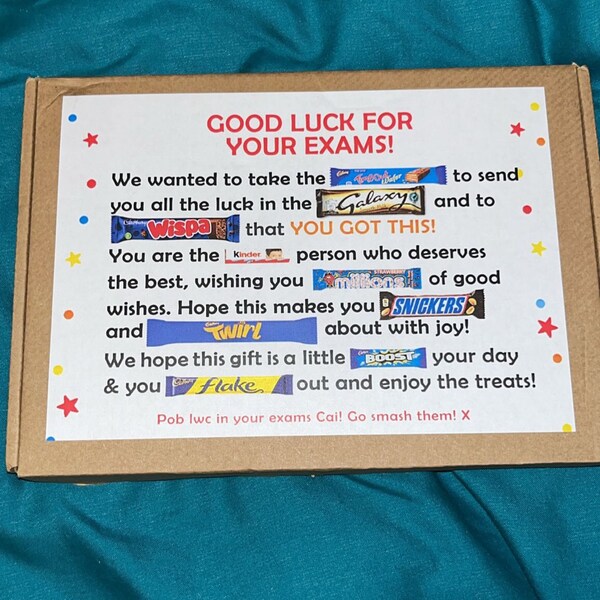 Personalised Exam Good Luck Treat Box/ SATS/ GCSES/ 11+ A Levels Well ...