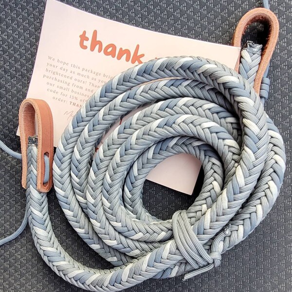 Paracord Loop Reins, 9 Ft. Length, Leather Water Tie End, Attaches to ...