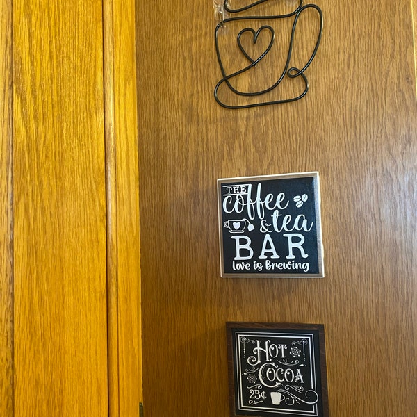 Tea Metal Art, Heart Coffee Tea Cup Sign, Tea Decor, Kitchen Décor Sign ...