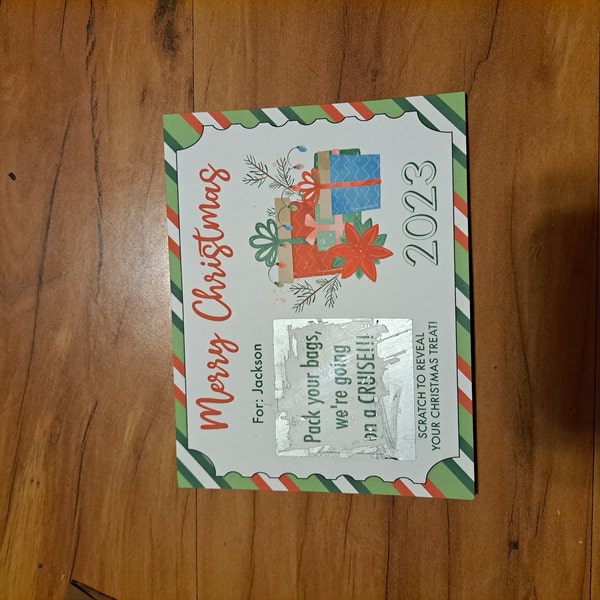 Custom Scratch off Christmas Ticket Card Personalized Scratch off ...