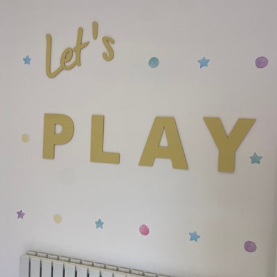 Let's PLAY Sign Wall Lettering Wooden Nursery Sign Nursery/playroom ...
