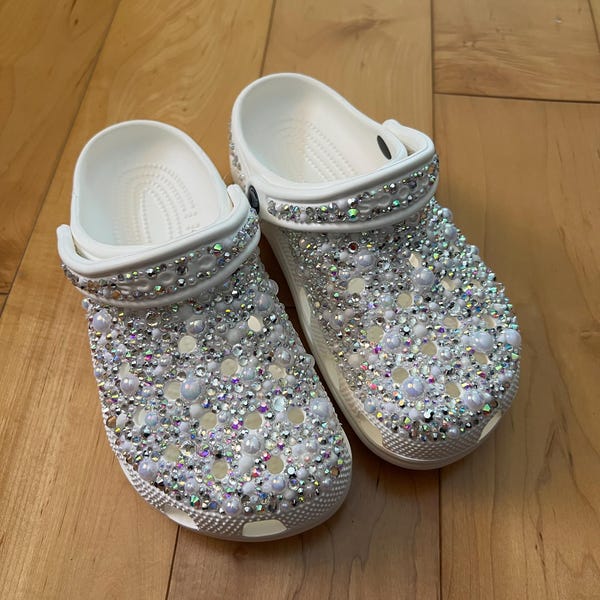 Luxury Bedazzled Wedding Crocs: Personalized Crystal Shoes - Etsy