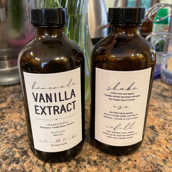 Homemade Vanilla Extract Label Template - Printable Gift Sticker ...