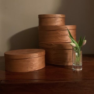 Tiger Maple Shaker Oval Boxes Stack of 3 Sizes 4-6 | Etsy