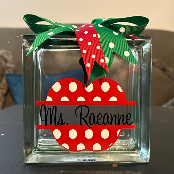 Personalized Glass Block, Teacher Gift, Teacher Appreciation, Teacher ...