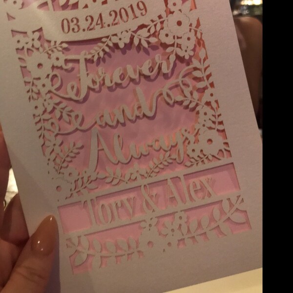 Personalised Laser Cut Papercut Wedding Engagement Anniversary Forever ...