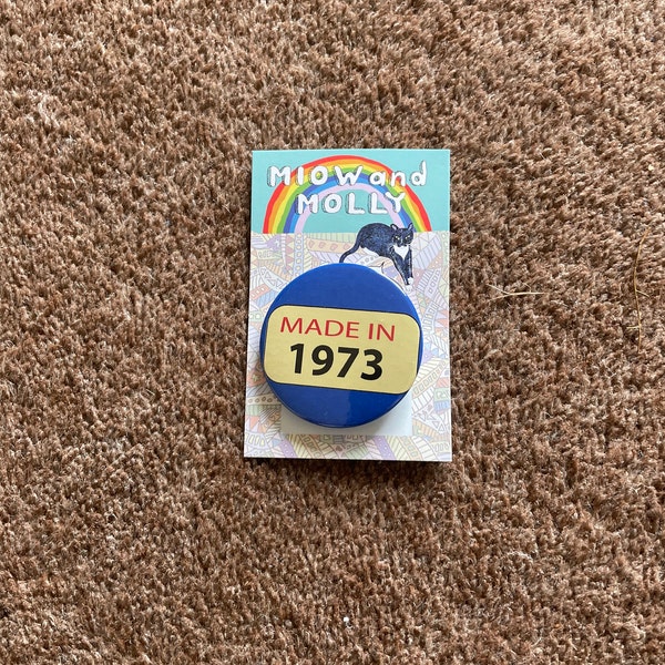 60th Birthday Badge Made in 1964 Birthday Year 60 Pin Badge Button ...