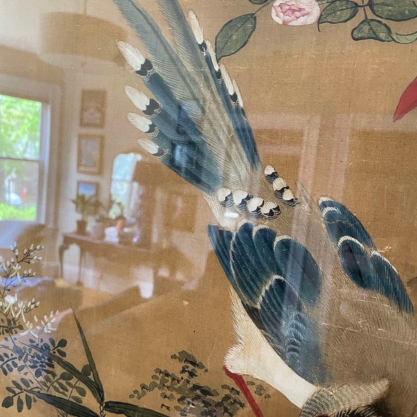 Chinese Blue Magpies and Bamboo Art, Auspicious Chinese Botanic ...