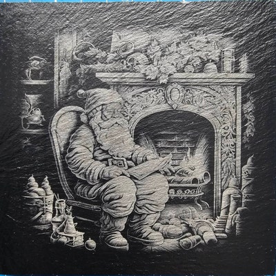 Laser Engraving Files Santa Claus PNG Slate Coasters Engraved CNC ...