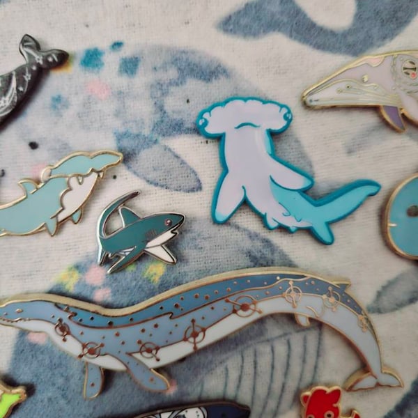 Pineapple Shark Hard Enamel Pin - Etsy