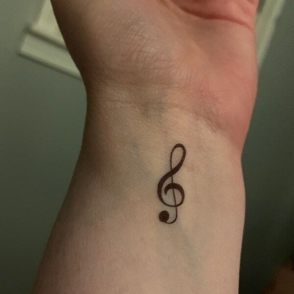 4 Small G Clef Temporary Tattoos | Small Temporary Tattoo | Music ...