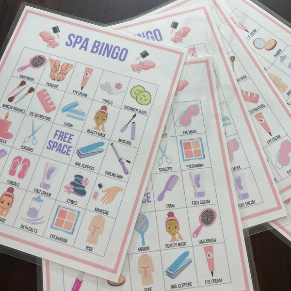 Spa Bingo, 40 Spa Bingo Cards, Spa Birthday Party Game, Girls Party ...