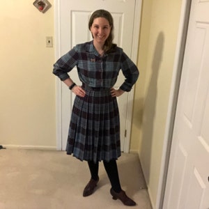 1960s Dress // Allison Ayres Shift Dress // Vintage Twill 60s | Etsy