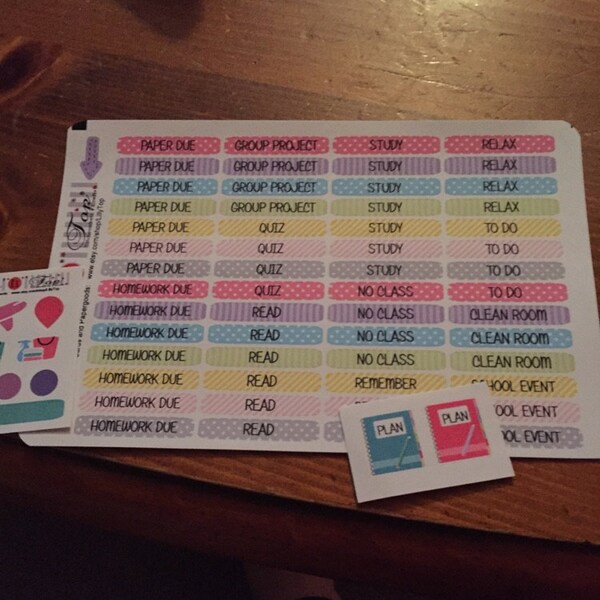 Quiz, Read, Study, Exam,school, College, Planner Stickers, Fits All ...