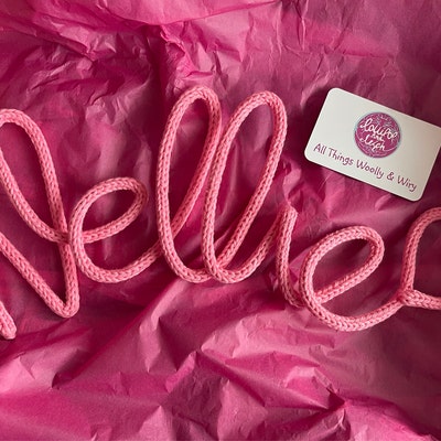 Knitted Name Sign L Name Sign L Kids Room Decor L - Etsy