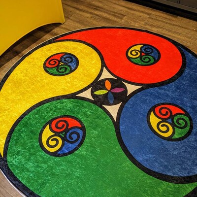 Vibrant Printed Kitchen Rug, Set of 2 Machine Washable Non-slip Kitchen ...