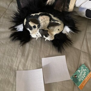 Bright Red Furry Plush Fursuit Hand Paws Red Luxury Fur With White ...