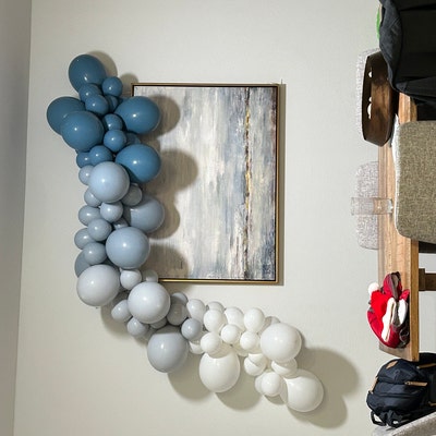 Pacific Balloon Garland Kit With Shades of Blue Slate Blue Dusty Sand ...