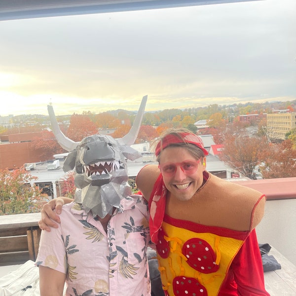 PAPERCRAFT MASK 3D MINOTAUR Template, Diy Animal Costume, Low Poly Bull ...