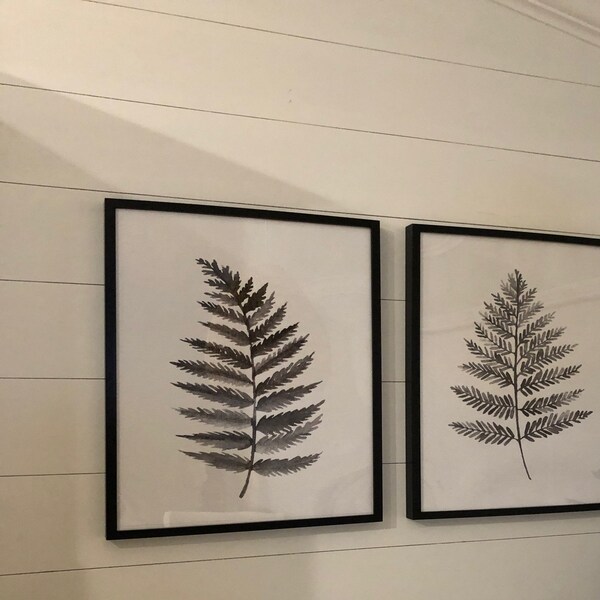 Leaf Art Set - Watercolor Leaves Wall Art - Black and White Prints ...