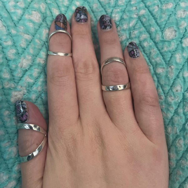 Sterling Silver Wide Band Swan Neck Splint - Rheumatoid Arthritis ...