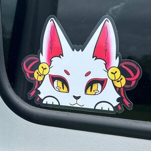 Kitsune Fox Peeker Sticker - Etsy