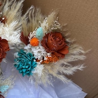 SPICED SEPTEMBER: Rustic Boho / Burnt Orange/ivory/ Wood Flowers ...