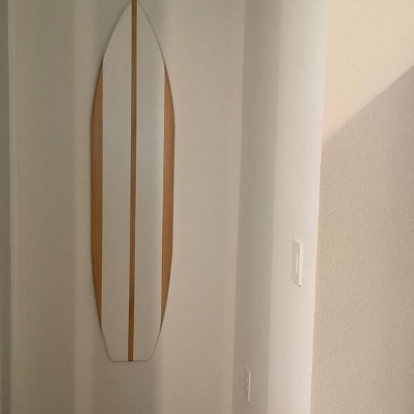 4 Foot Wood Surfboard Wall Art With Boat Cleats for Hanging Towels Rack ...
